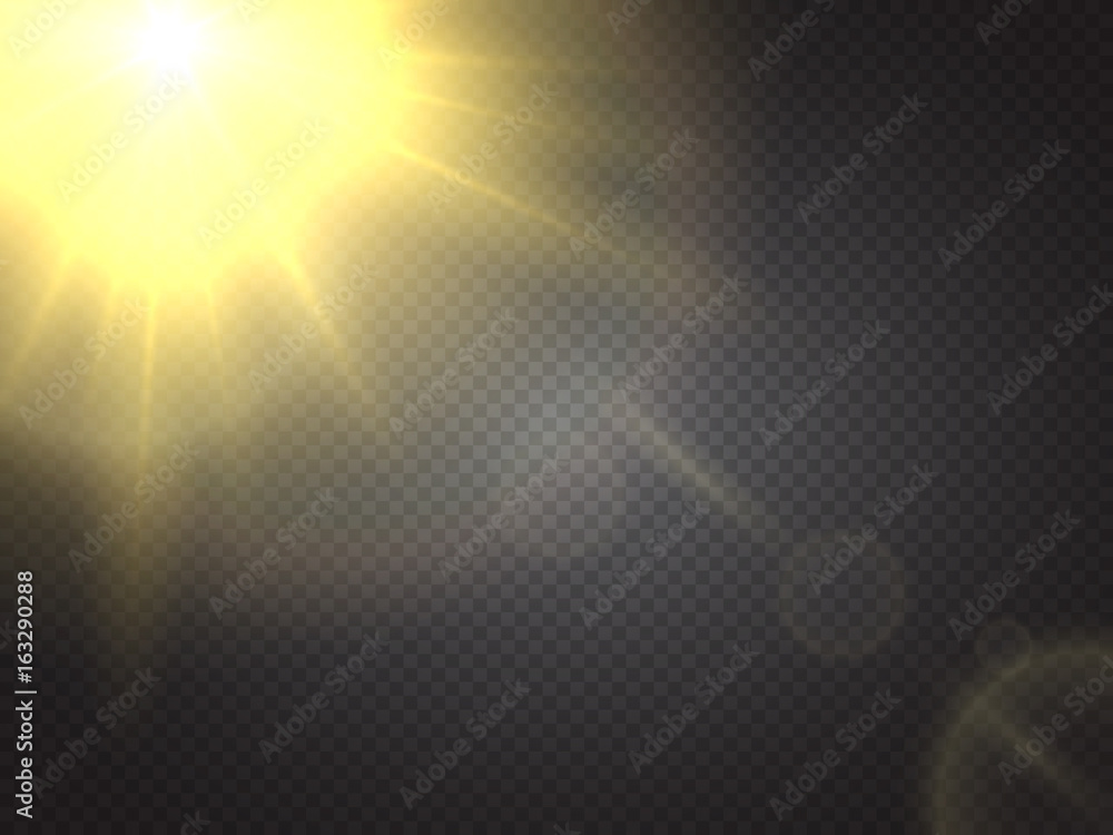 Sun isolated on transparent background. Vector illustration. Stock ...