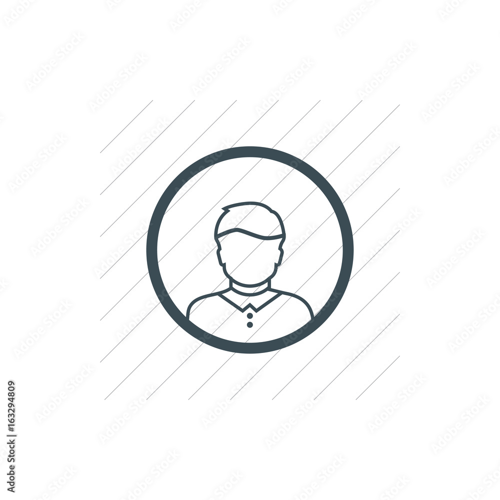 User Icon in trendy flat style isolated on grey background. User symbol ...