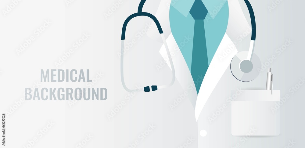 Medical background with close up of doctor with stethoscope. Vector ...