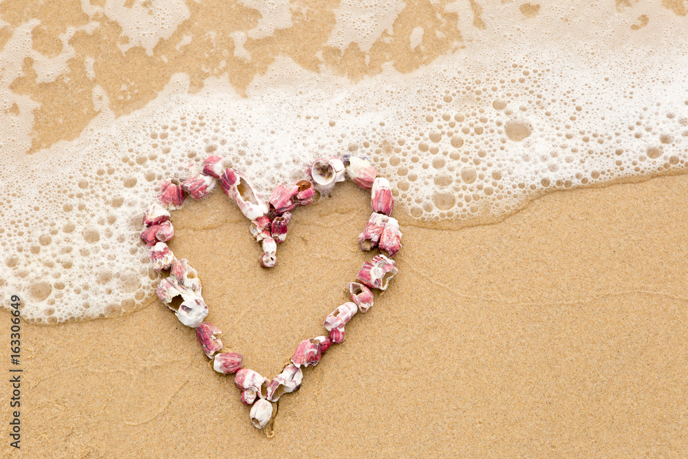Shells Heart At Beach