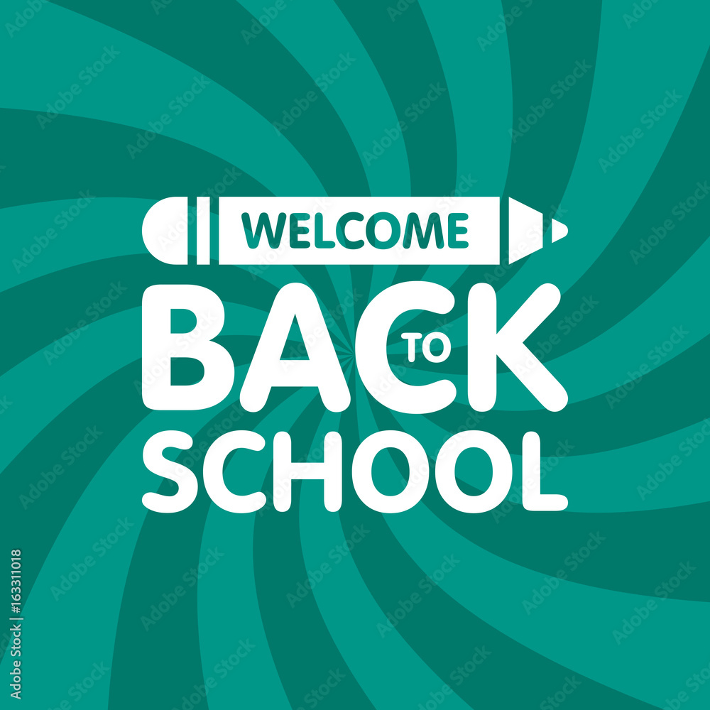 Welcome back to school sign logo with pencil. Education Vector ...