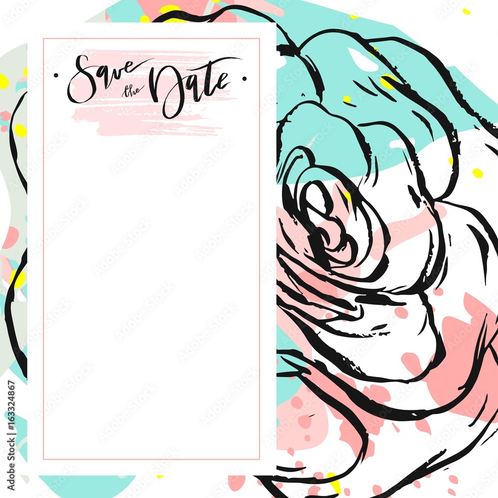 Hand drawn vector abstract creative unusual universal save the date ...