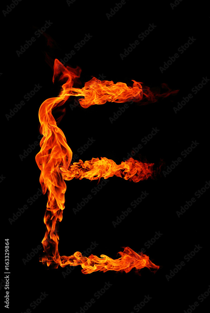 Burning Letter E