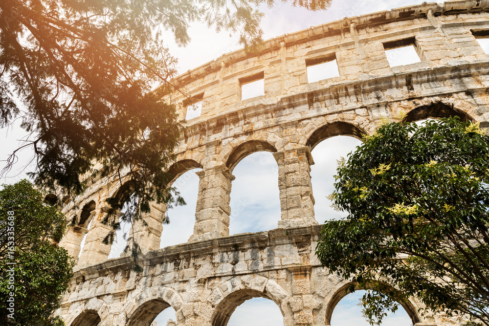 roman amphitheatre arena in pula croatia Stock Photo | Adobe Stock