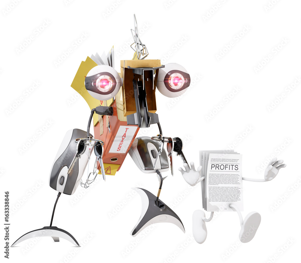 tax monster running after profits, 3D rendering Stock Illustration ...
