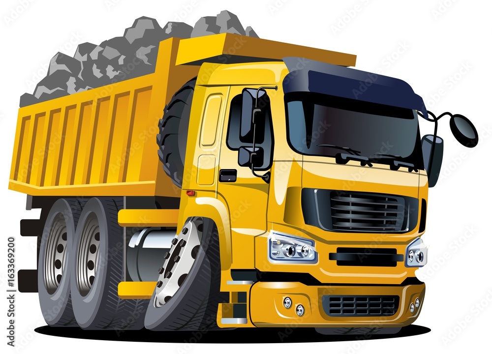 Cartoon dump truck isolated on white background. Available EPS-10 ...