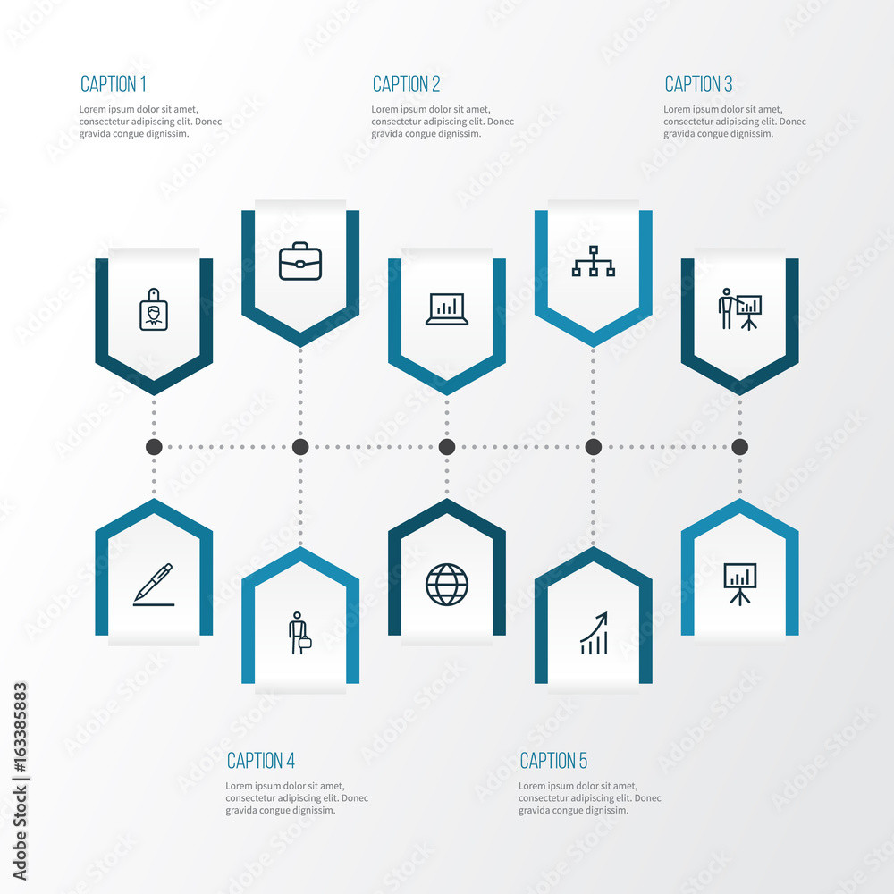 Job Outline Icons Set. Collection Of Structure, Whiteboard ...