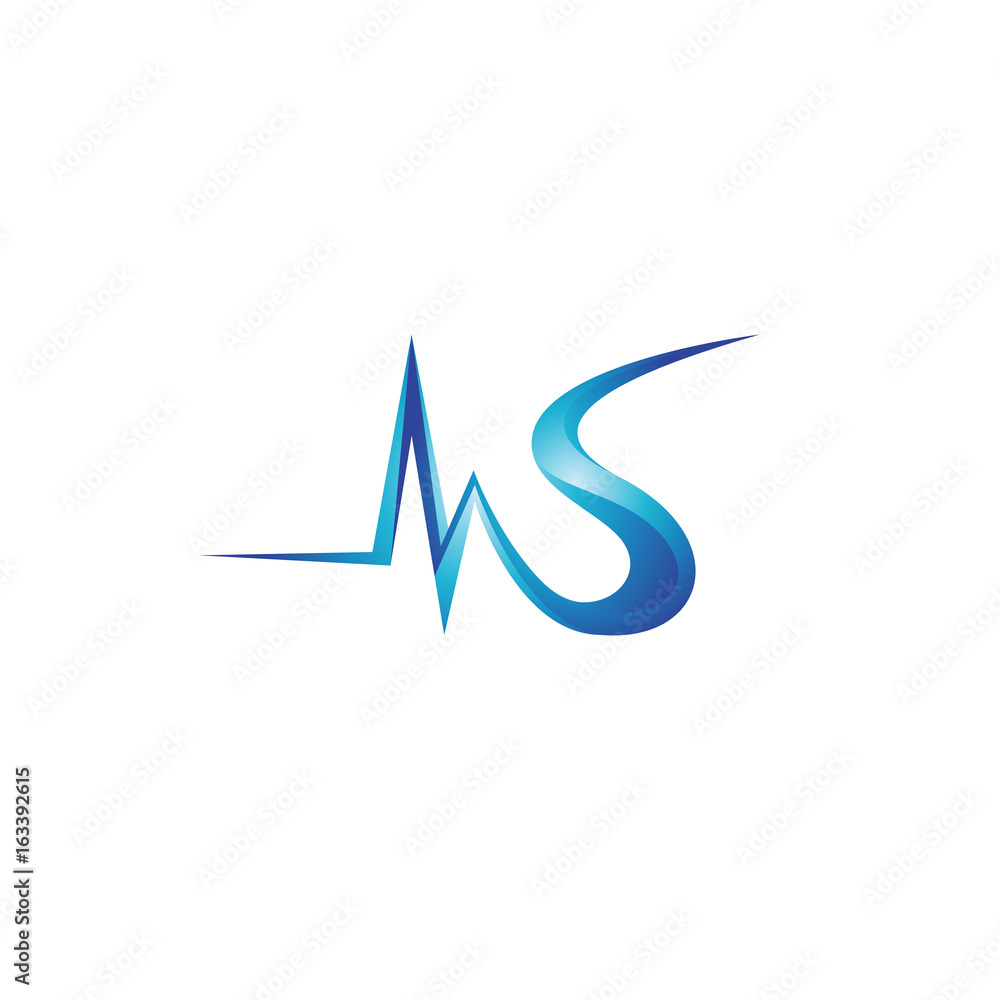 MS letter logo Stock Vector | Adobe Stock