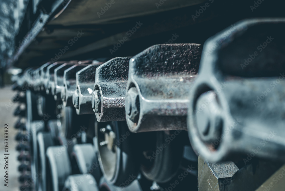 Abstract image of tank tracks. Tank tread tires. Steel textured tire ...