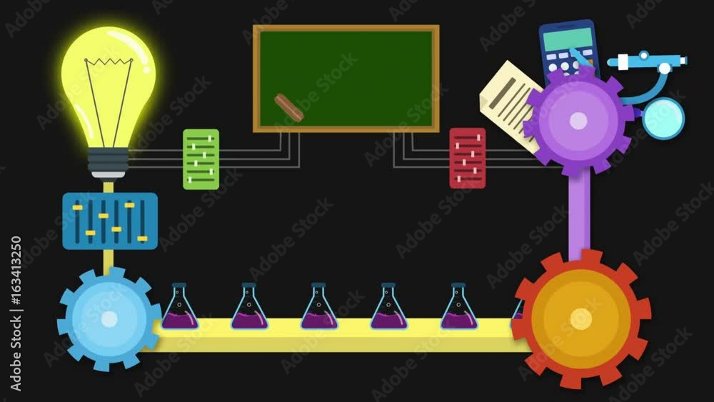 Creative Idea Concept Animation Loop. think different and producing ...