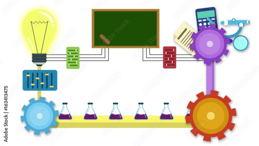 Creative Idea Concept Animation Loop. think different and producing ...