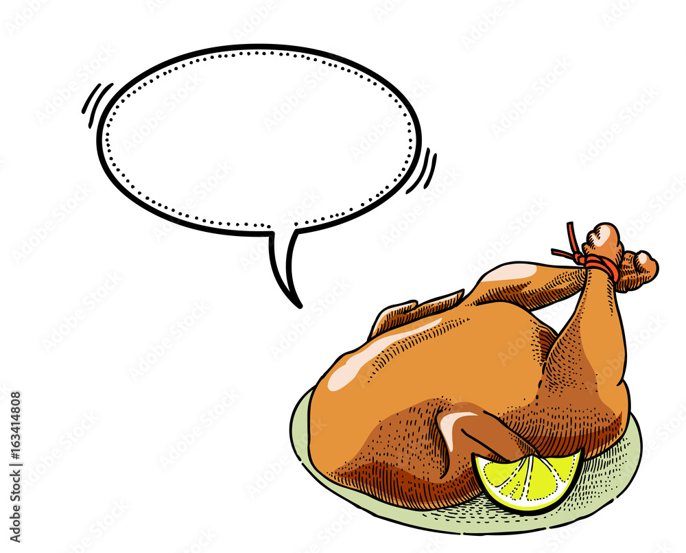 Cartoon image of cooked turkey. An artistic freehand picture. Stock ...