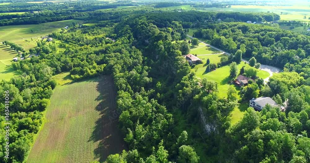 Shadow from a cliff looks like a deep crack in the earth, this cliff is ...