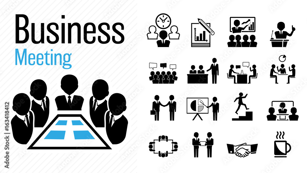 Business meeting icon group work concept. Human design isolate. Stock ...