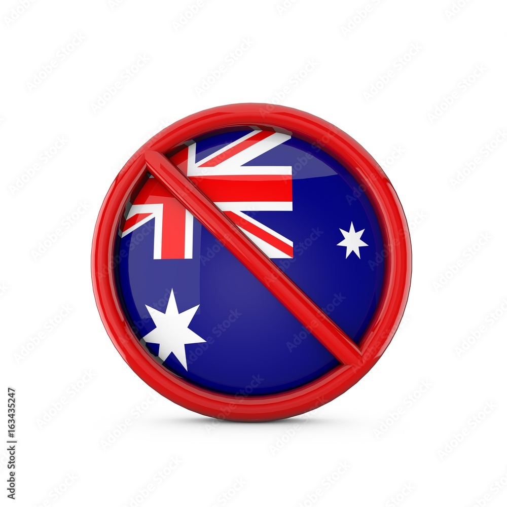 Australia flag prohibited no entry symbol. 3D Rendering Stock ...