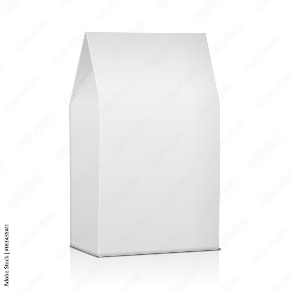 Blank Paper Food Bag Package Of Coffee, Salt, Sugar, Pepper, Spices Or ...