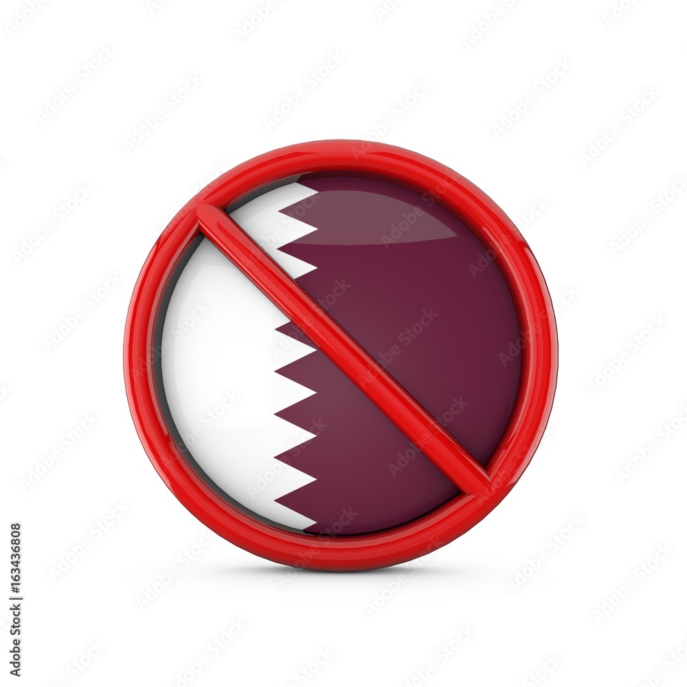 Qatar flag prohibited no entry symbol. 3D Rendering Stock Illustration ...