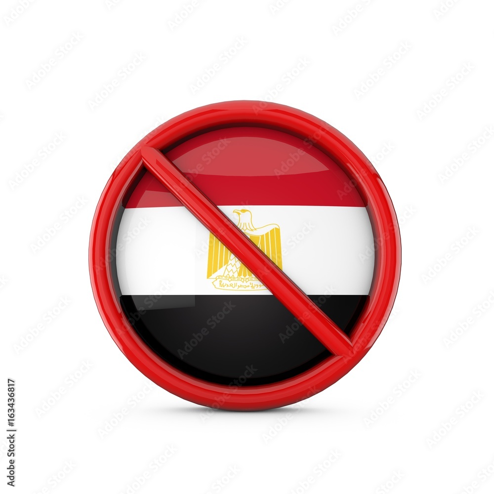 Egypt flag prohibited no entry symbol. 3D Rendering Stock Illustration ...