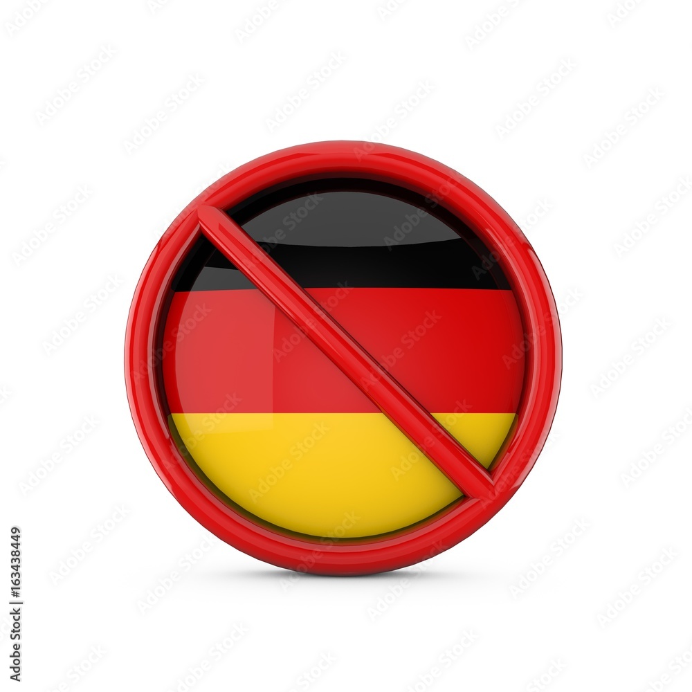 Germany flag prohibited no entry symbol. 3D Rendering Stock ...