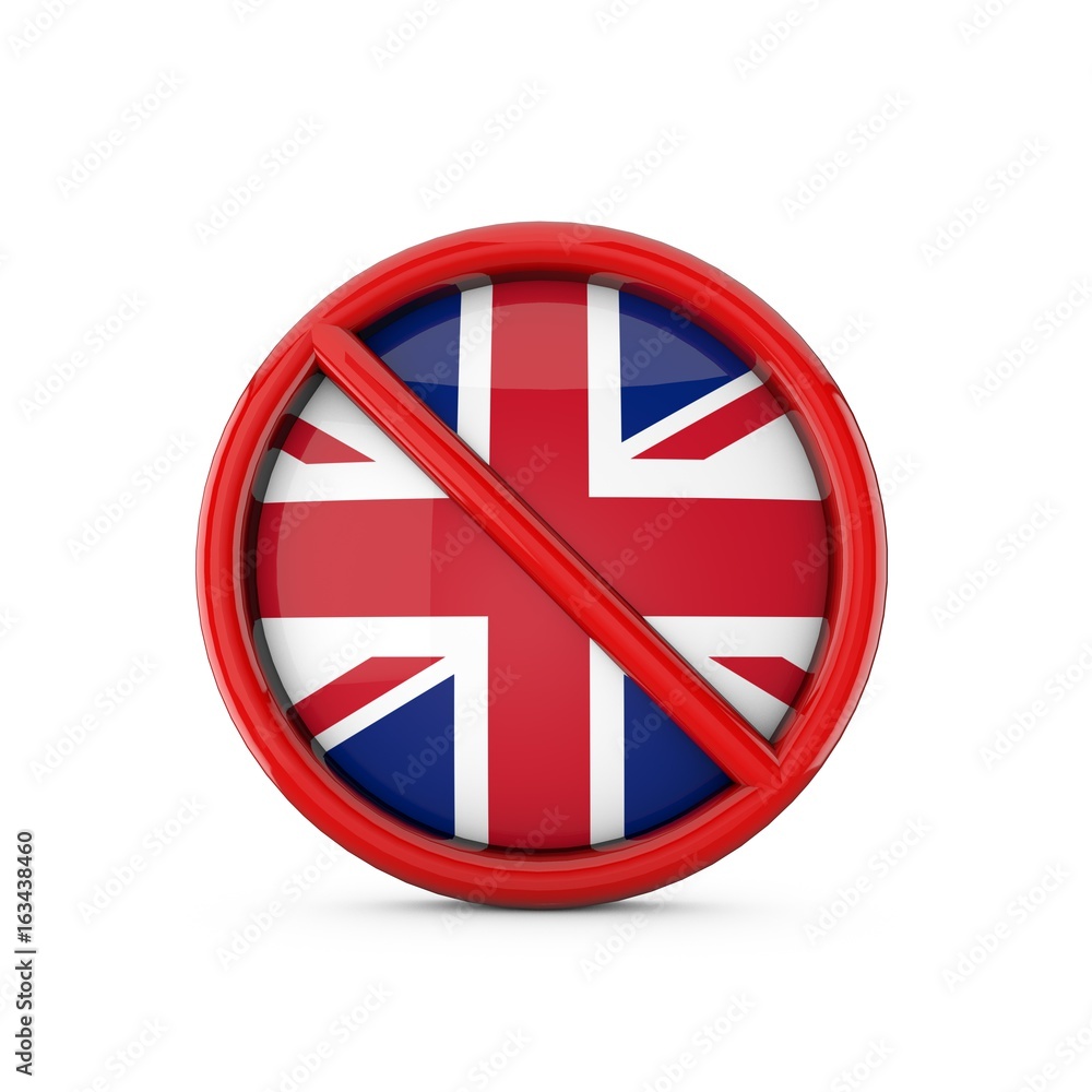 United Kingdom flag prohibited no entry symbol. 3D Rendering Stock ...