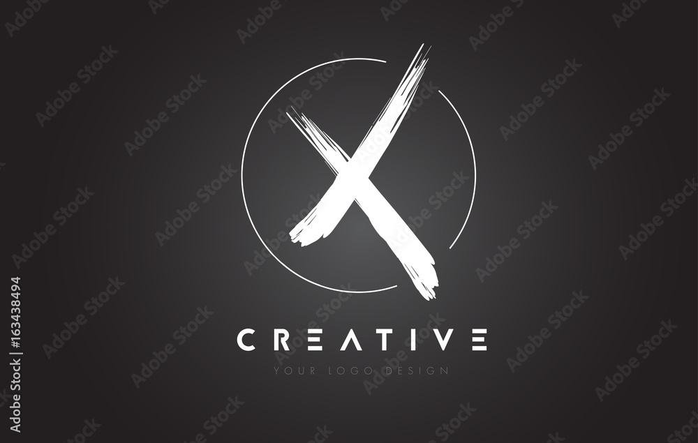 X Brush Letter Logo Design. Artistic Handwritten Letters Logo Concept ...