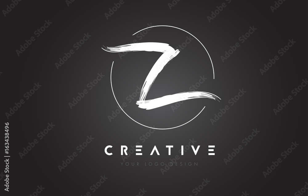 Z Brush Letter Logo Design. Artistic Handwritten Letters Logo Concept ...