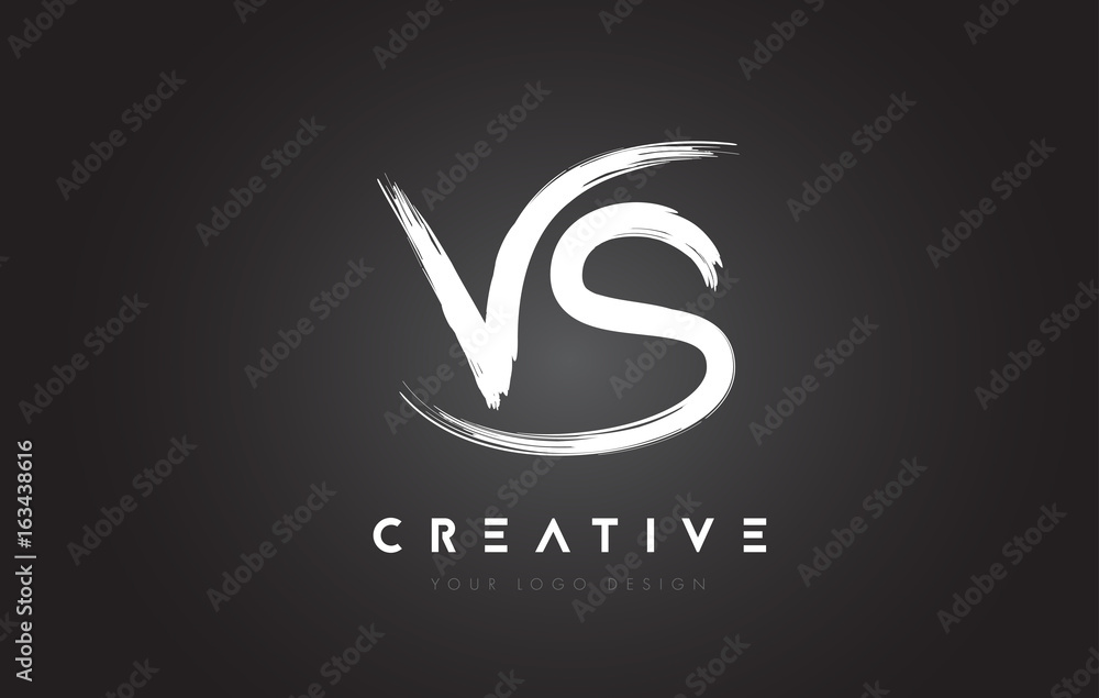 VS Brush Letter Logo Design. Artistic Handwritten Letters Logo Concept ...