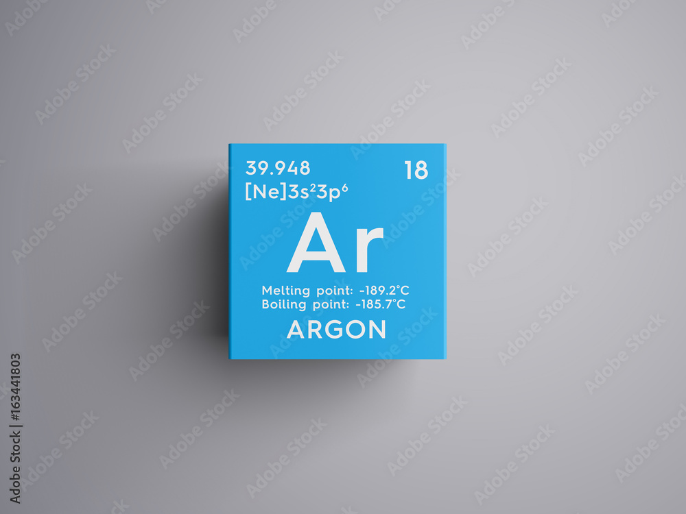 Argon. Noble gases. Chemical Element of Mendeleev's Periodic Table ...