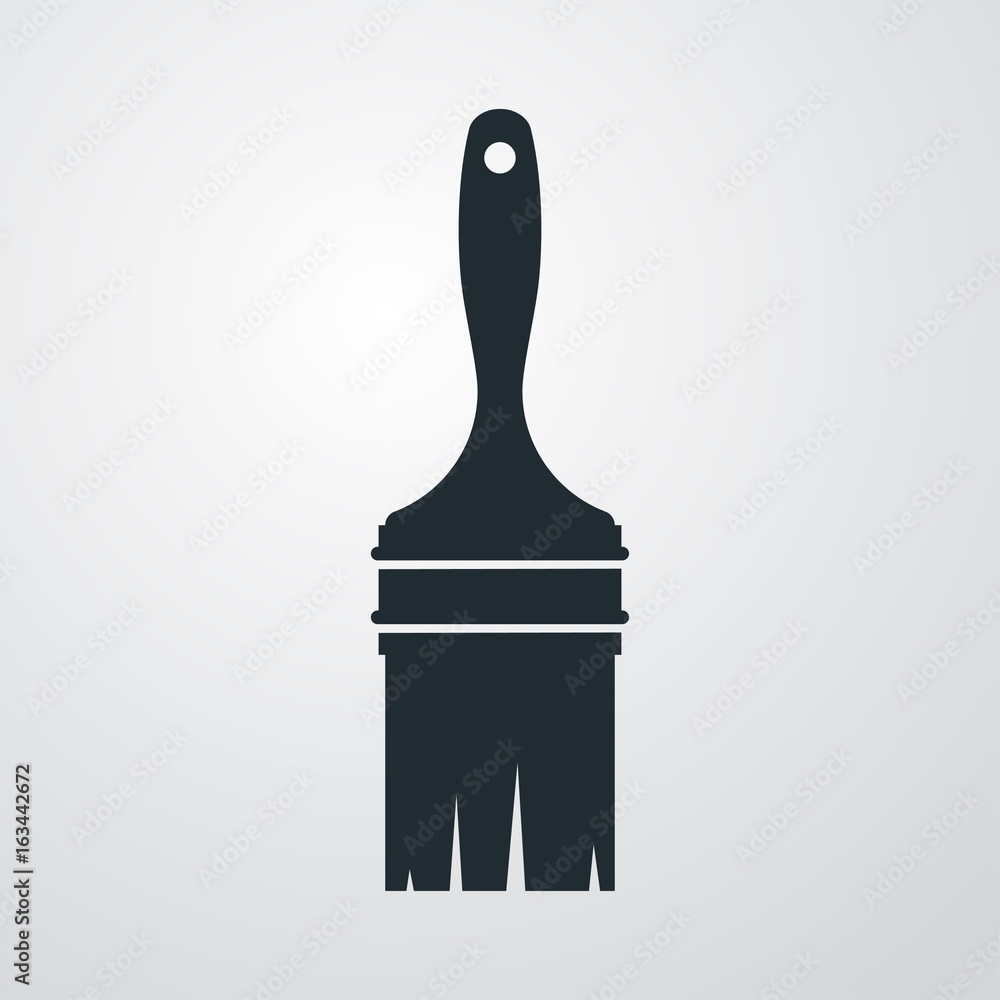 Icono plano brocha vertical en fondo degradado Stock Vector | Adobe Stock