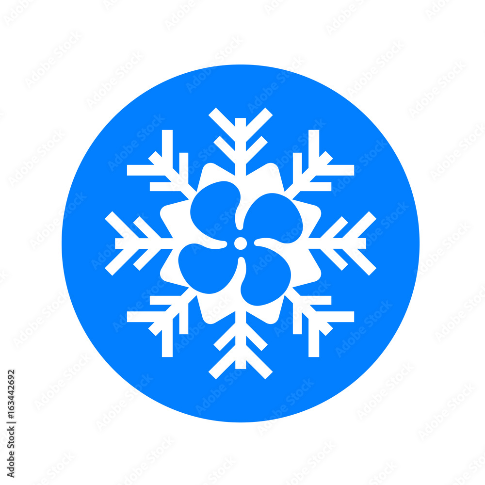Icono plano helice en simbolo frio en circulo azul Stock Vector | Adobe ...