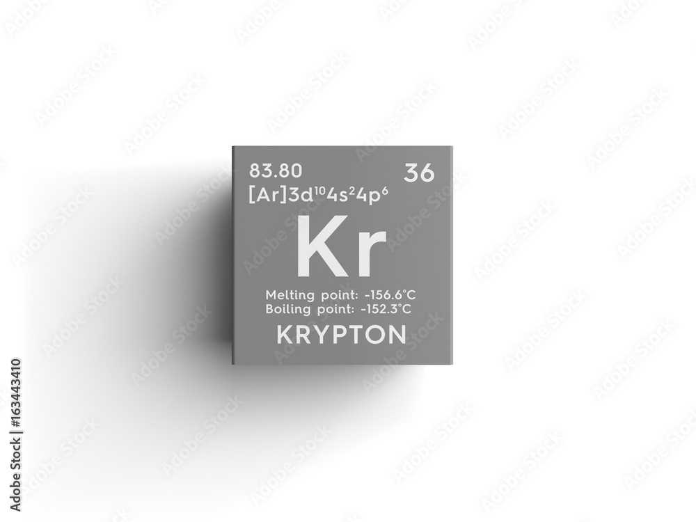 Krypton. Noble gases. Chemical Element of Mendeleev's Periodic Table ...