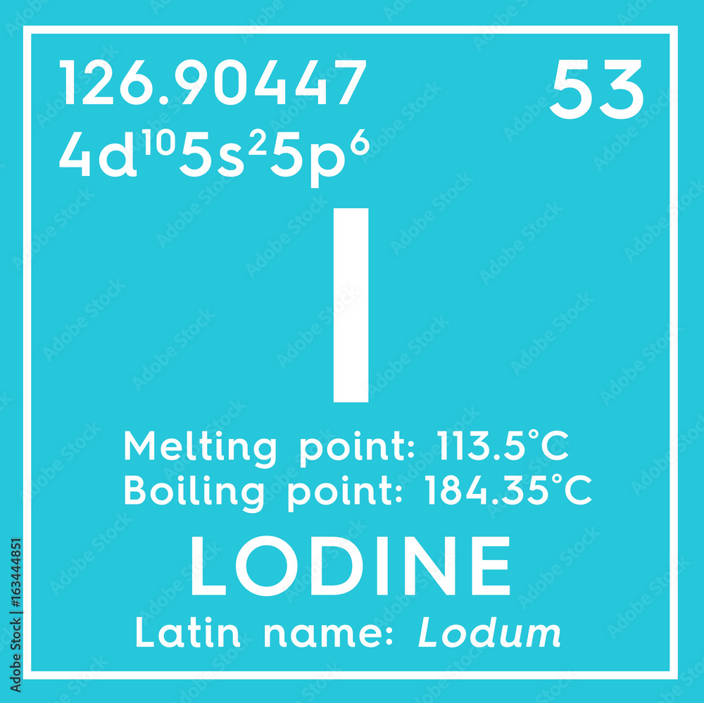 Lodine. Lodum. Halogens. Chemical Element of Mendeleev's Periodic Table ...