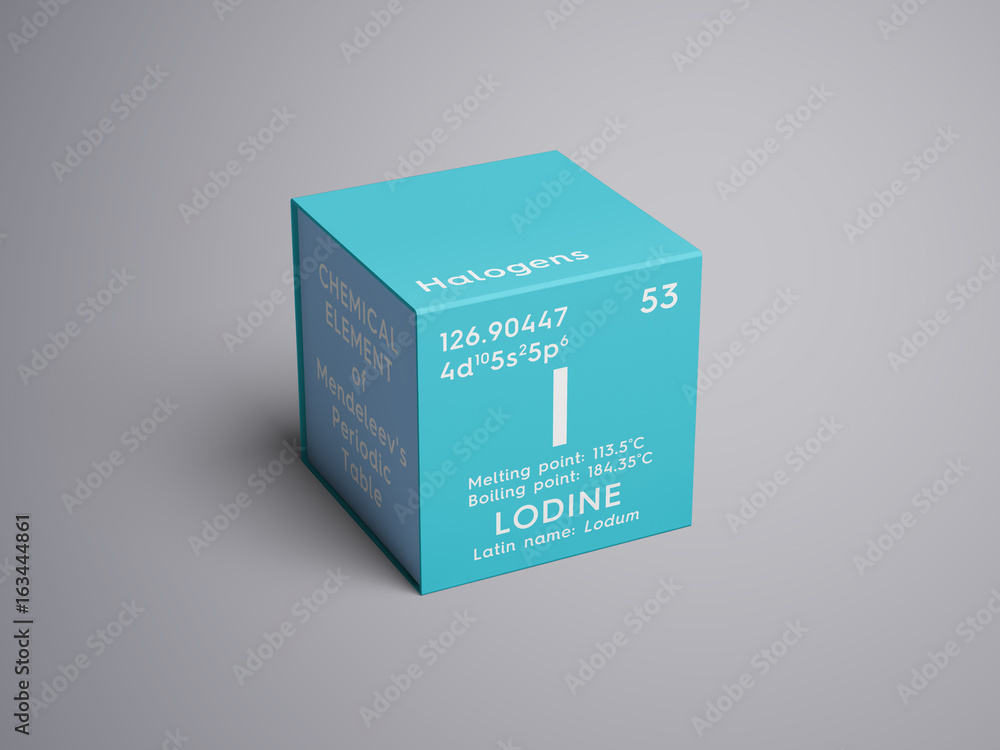 Lodine. Lodum. Halogens. Chemical Element of Mendeleev's Periodic Table ...