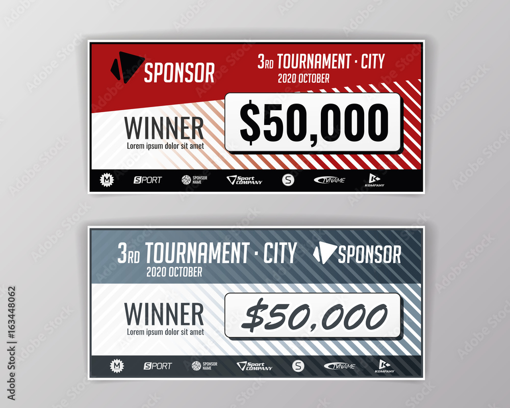 Template for event-winning check. Geometric background. Vector Stock ...