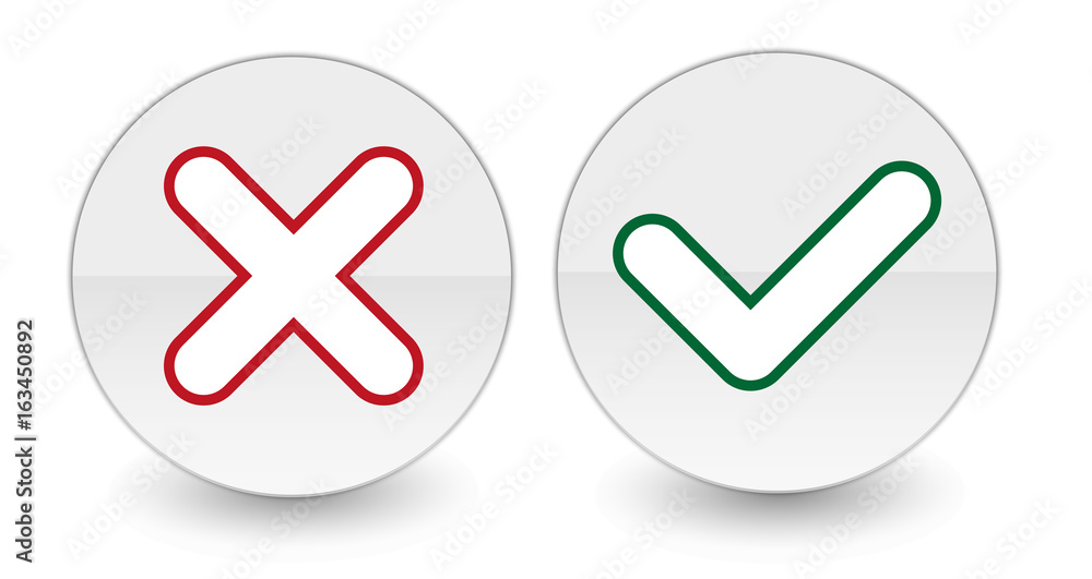 vector Yes and No check marks on circles Stock Vector | Adobe Stock