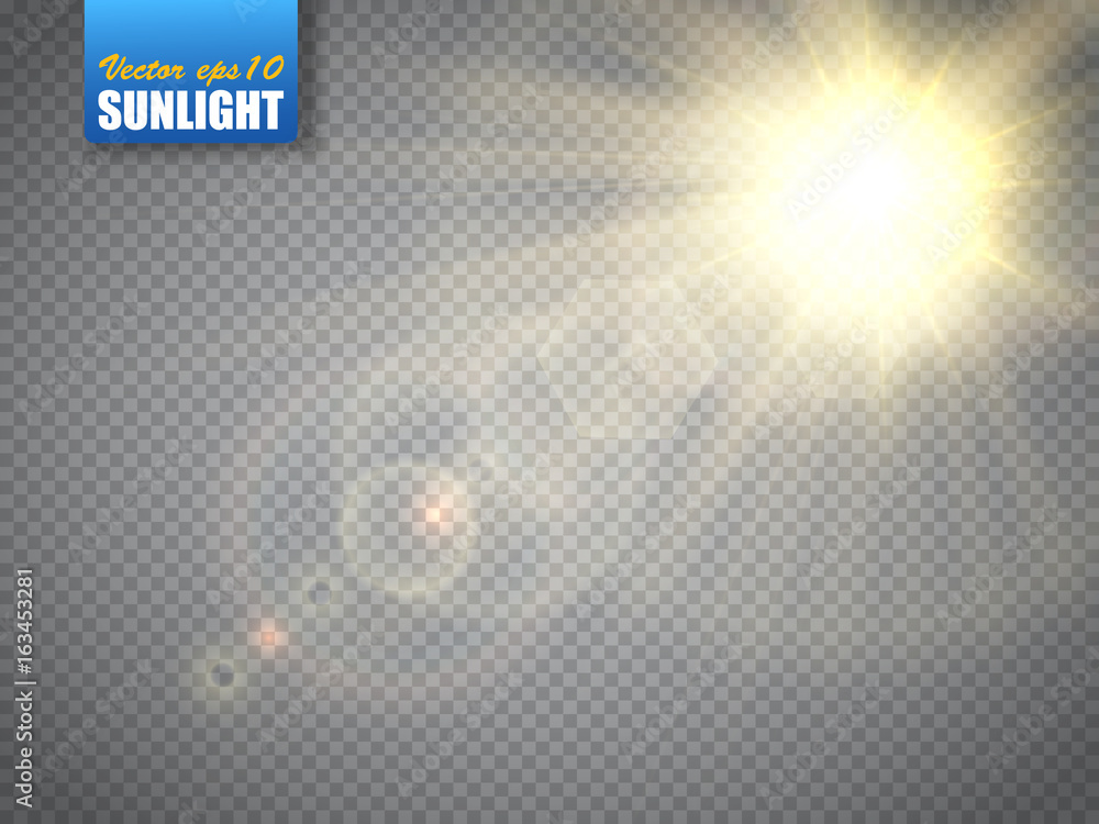 Sun isolated on transparent background. Vector illustration. Stock ...