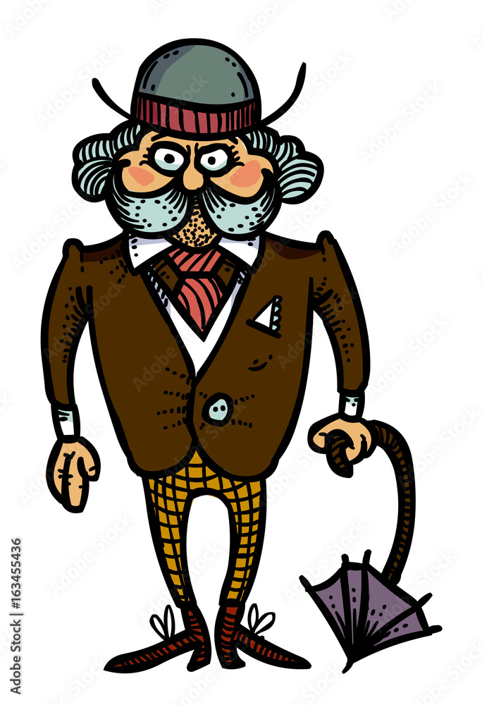 Cartoon image of Man Icon. Human symbol. An artistic freehand picture ...