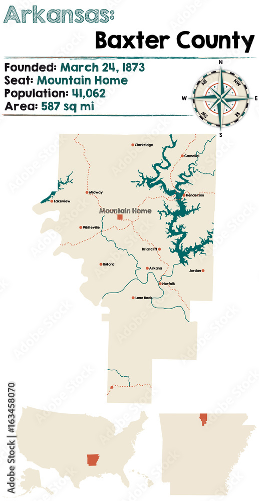 Fototapeta mapa świata dla dzieci Large and detailed map of Baxter ...