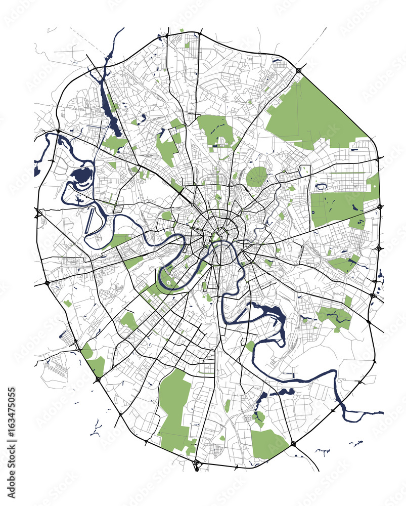 vector map of the city of Moscow, Russia Stock Vector | Adobe Stock
