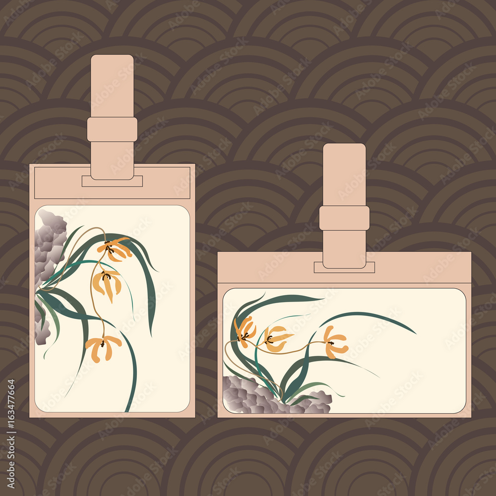 Event staff id cards, tag holder and badge templates Stock Vector ...