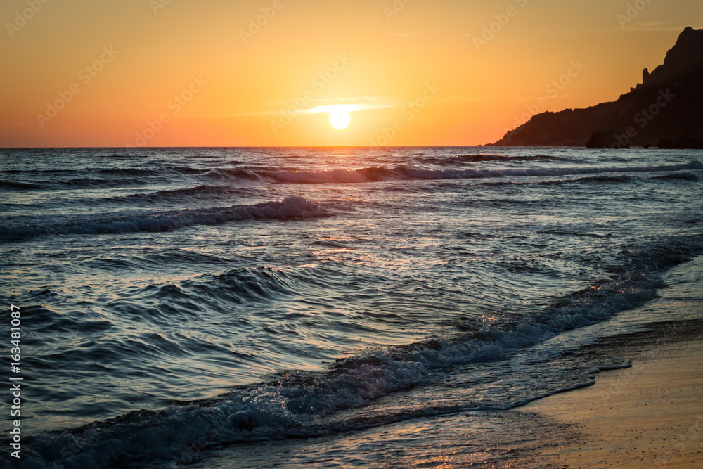 Glyfada Beach Sunset (Corfu) Stock Photo | Adobe Stock