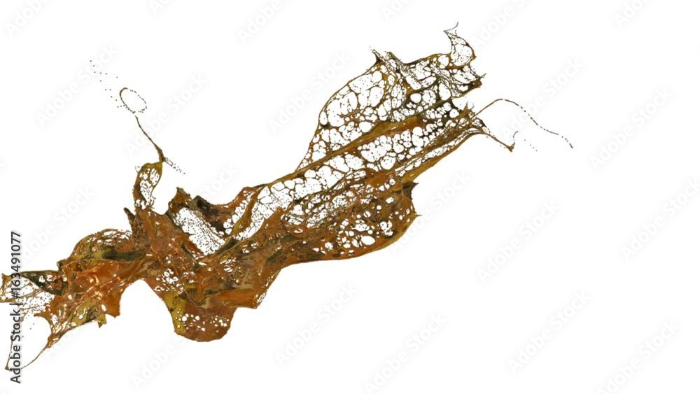 liquid gold splash in air filmed in slow motion with alpha channel use ...