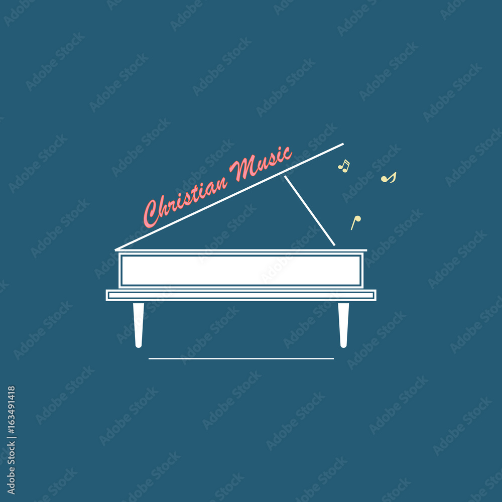 Logo Christian Music Christian logo with a picture of a white grand ...