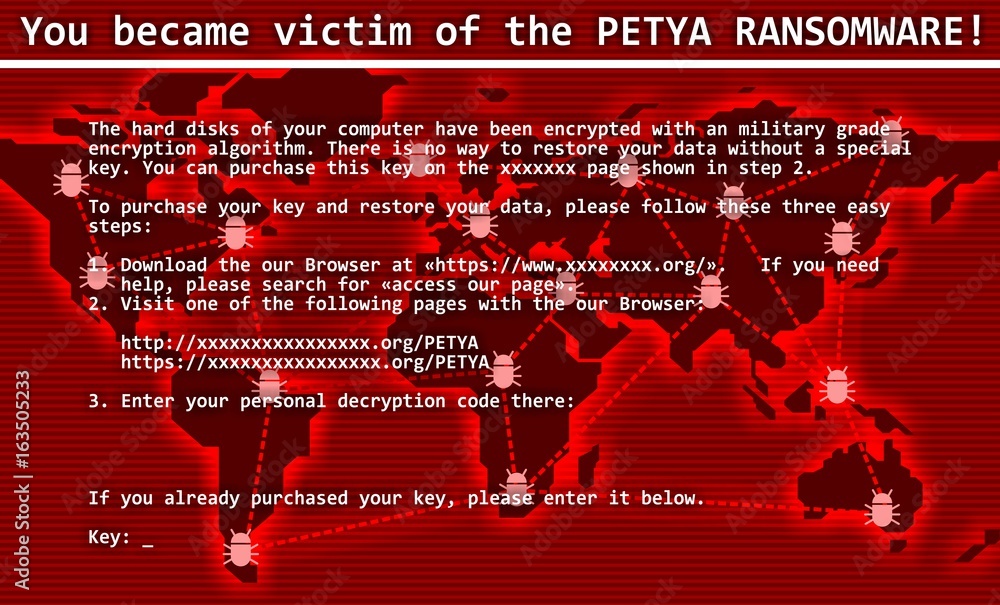 ransomware computer virus cyber attack screen cool illustration Stock ...