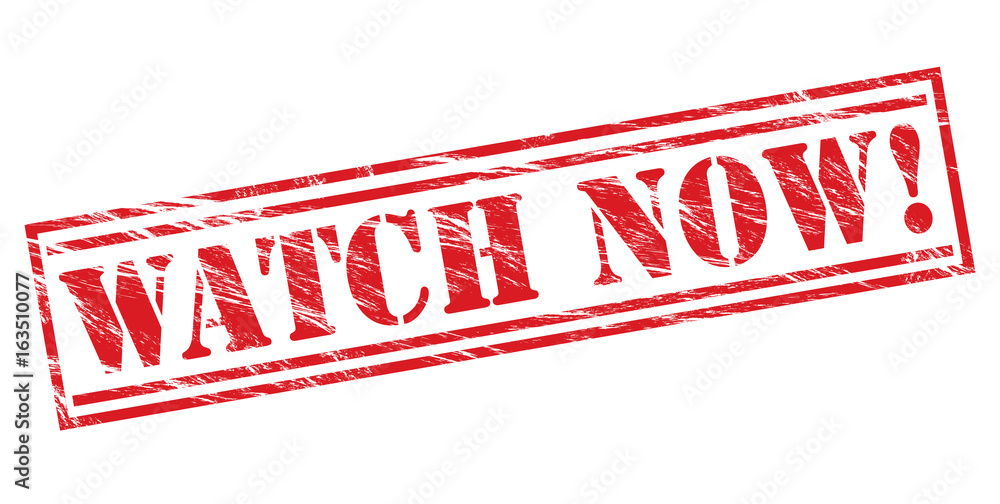 Watch now! red stamp on white background Stock Illustration | Adobe Stock