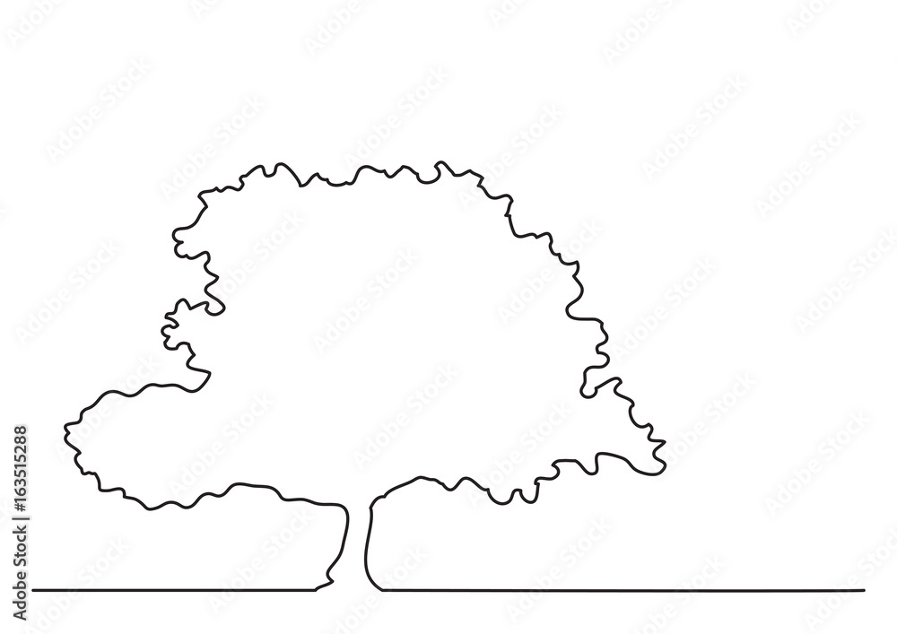 single line drawing of tree Stock Vector | Adobe Stock