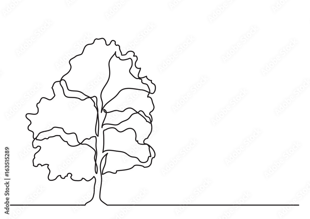 single line drawing of tree Stock Vector | Adobe Stock