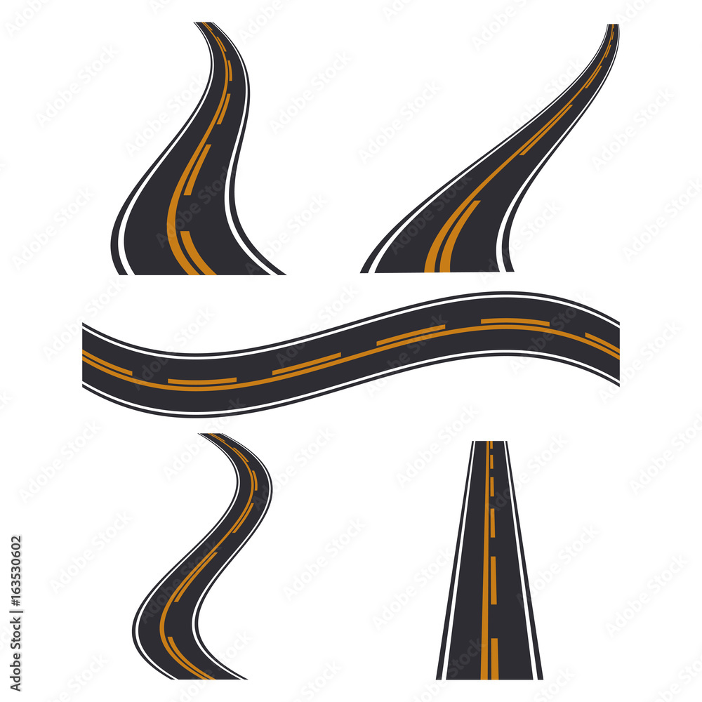 Road elements street transport asphalt line way footpath ring infinity ...