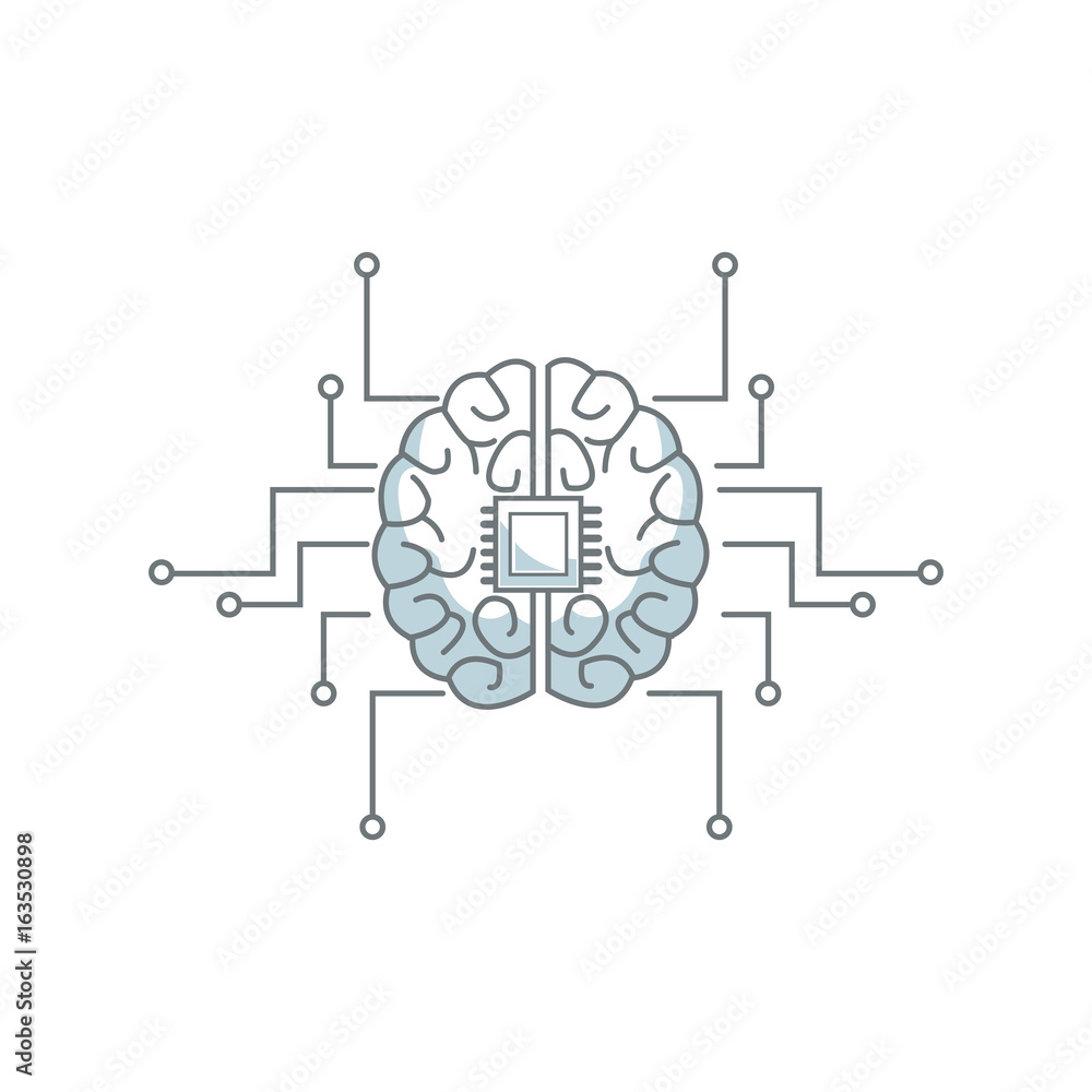 printed circuit board human brain center of computer system Stock ...