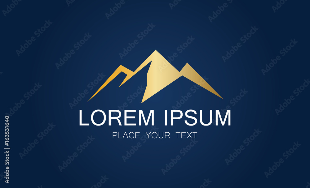 gold mountain logo Stock Vector | Adobe Stock